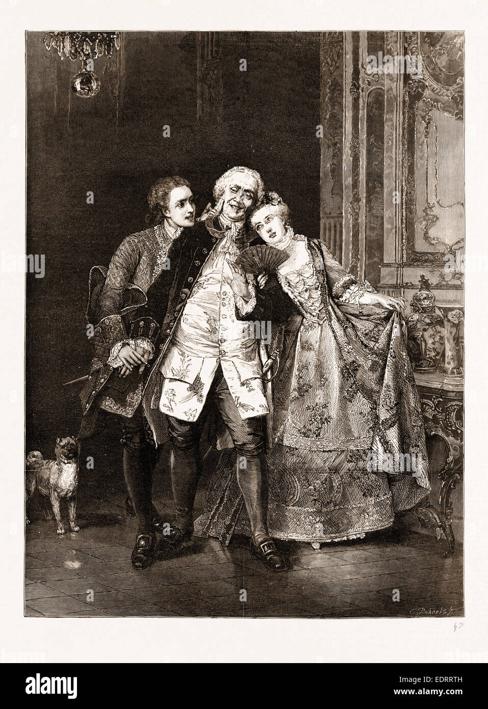 A KIND GUARDIAN, FROM THE PAINTING BY CARL HOFF, 1876 Stock Photo - Alamy