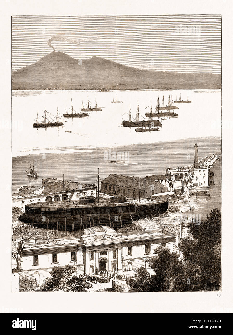 THE ITALIAN NAVY: THE NEW IRONCLAD "DUILIO" ON THE STOCKS IN THE ...