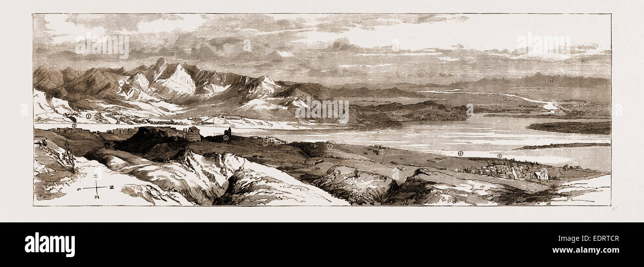 THE NEW RAILWAY BRIDGE ACROSS THE INDUS AT ATTOCK, PANORAMIC VIEW OF ...