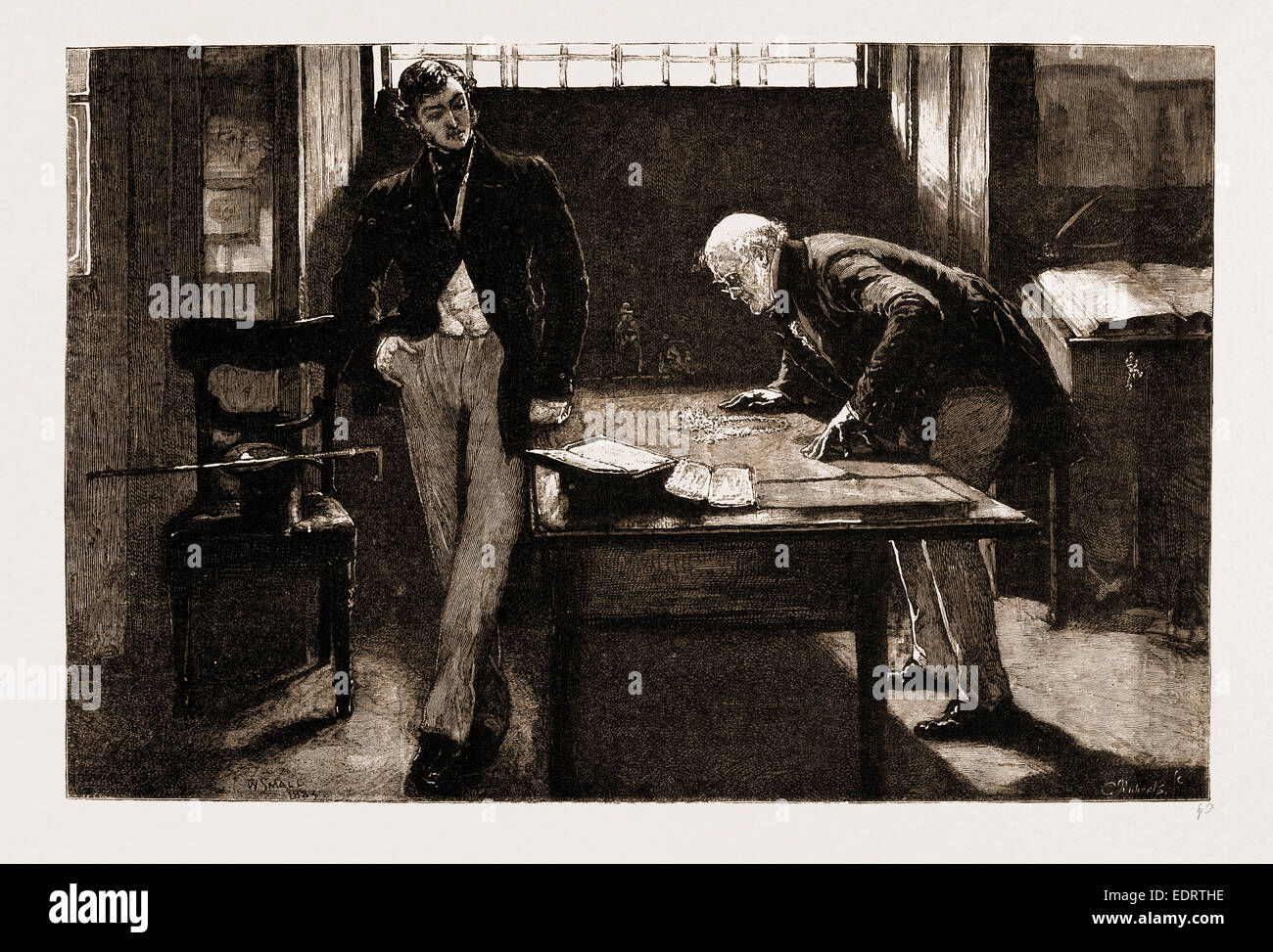 THIRLBY HALL, DRAWN BY WILLIAM SMALL, 1883; Old Mr. Jacobson examined ...