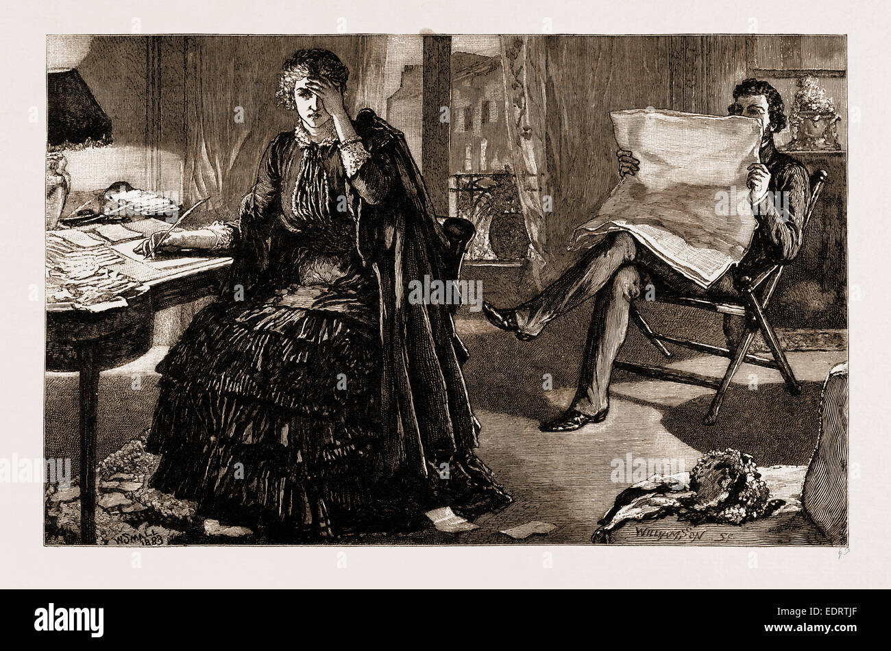 THIRLBY HALL, DRAWN BY WILLIAM SMALL, 1883; "Sit down and read the ...