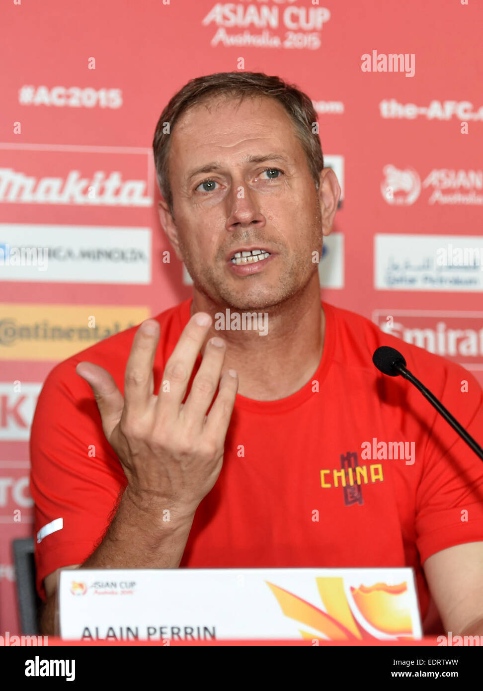 Brisbane, Australia. 9th Jan, 2015. Alain Perrin, coach of Chinese ...