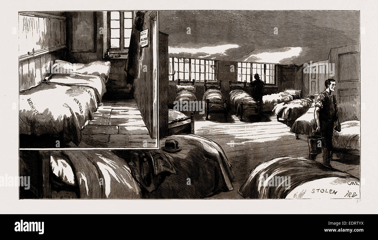 SINGLES AND "DOUBLES" IN A COMMON LODGING HOUSE, 1886 Stock Photo - Alamy