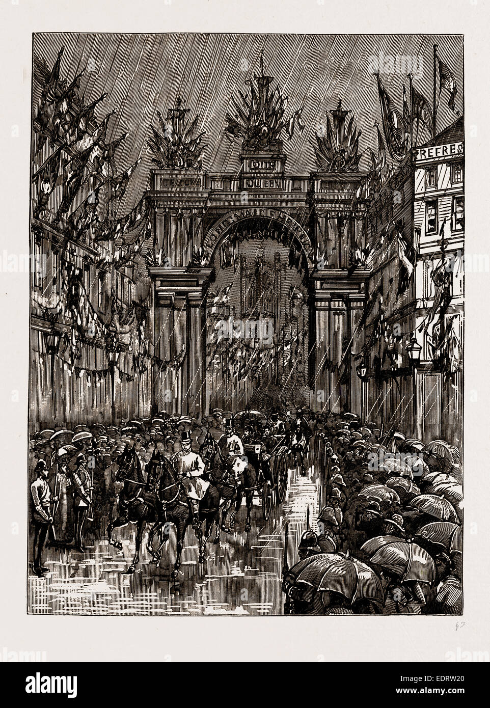 THE VISIT OF THE QUEEN TO LIVERPOOL, UK, 1886: THE ROYAL PROCESSION IN ...