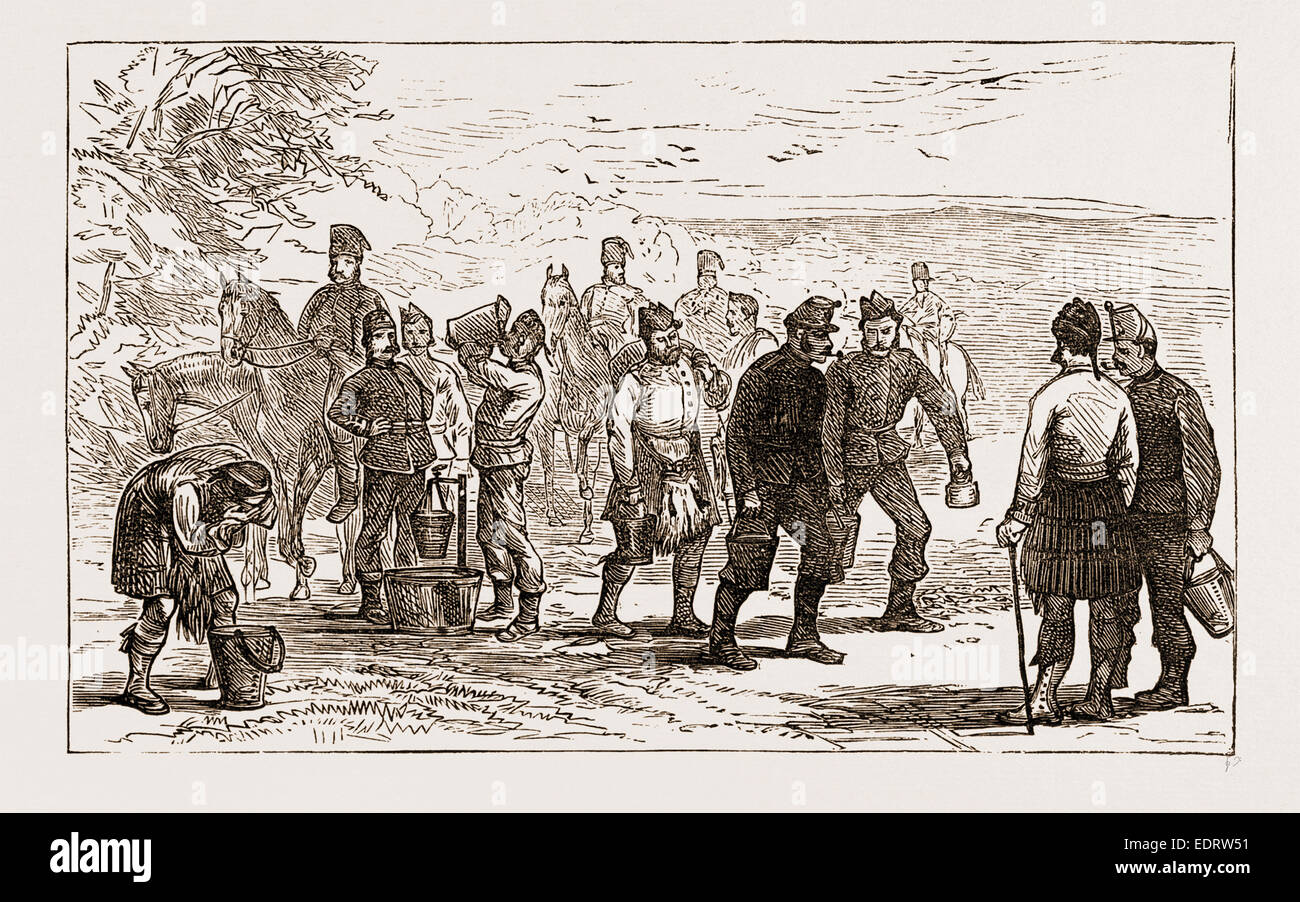 FETCHING WATER, autumn manoeuvers UK 1873 Stock Photo - Alamy