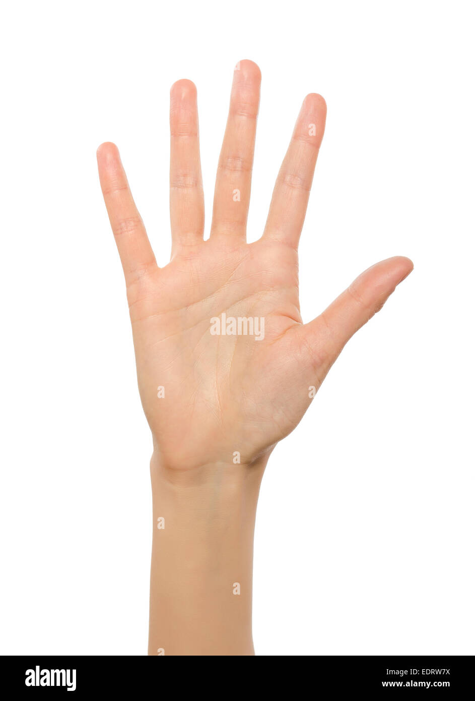 Woman hand showing number five Stock Photo - Alamy