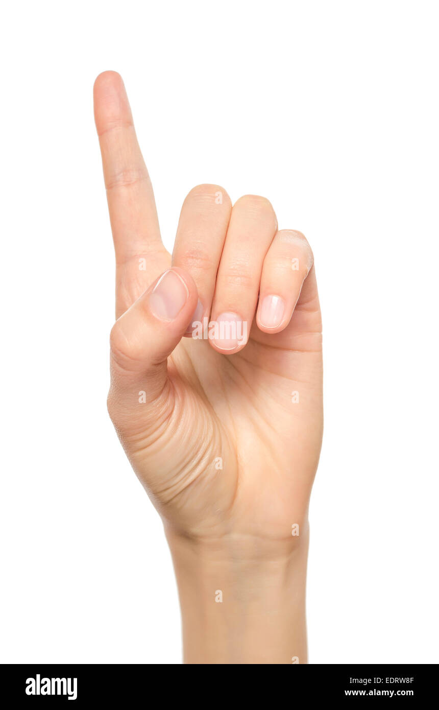Counting woman hands one Stock Photo - Alamy