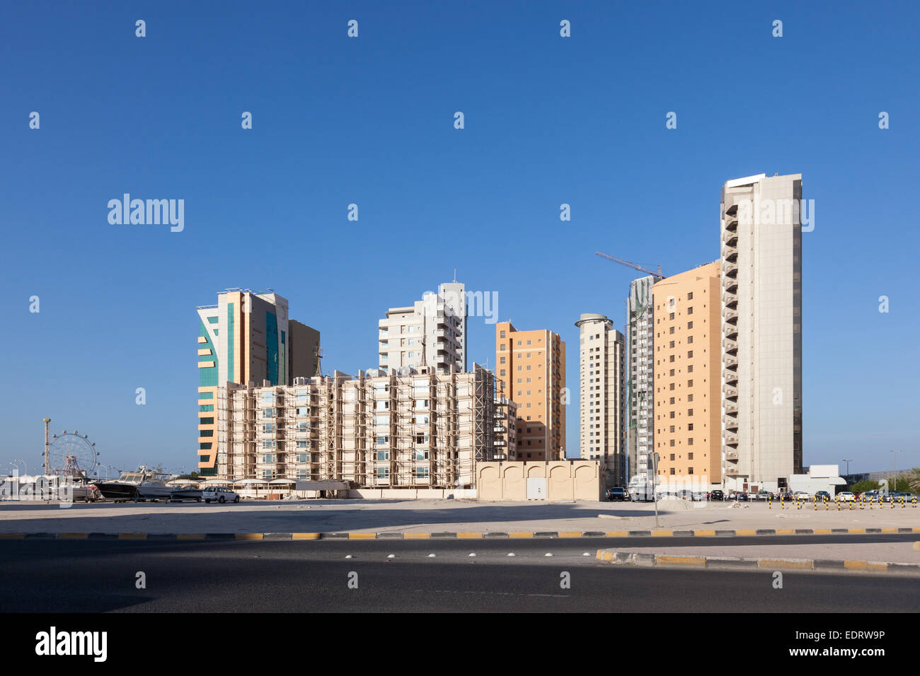 Residential buildings in the city of Kuwait, Middle East Stock Photo ...