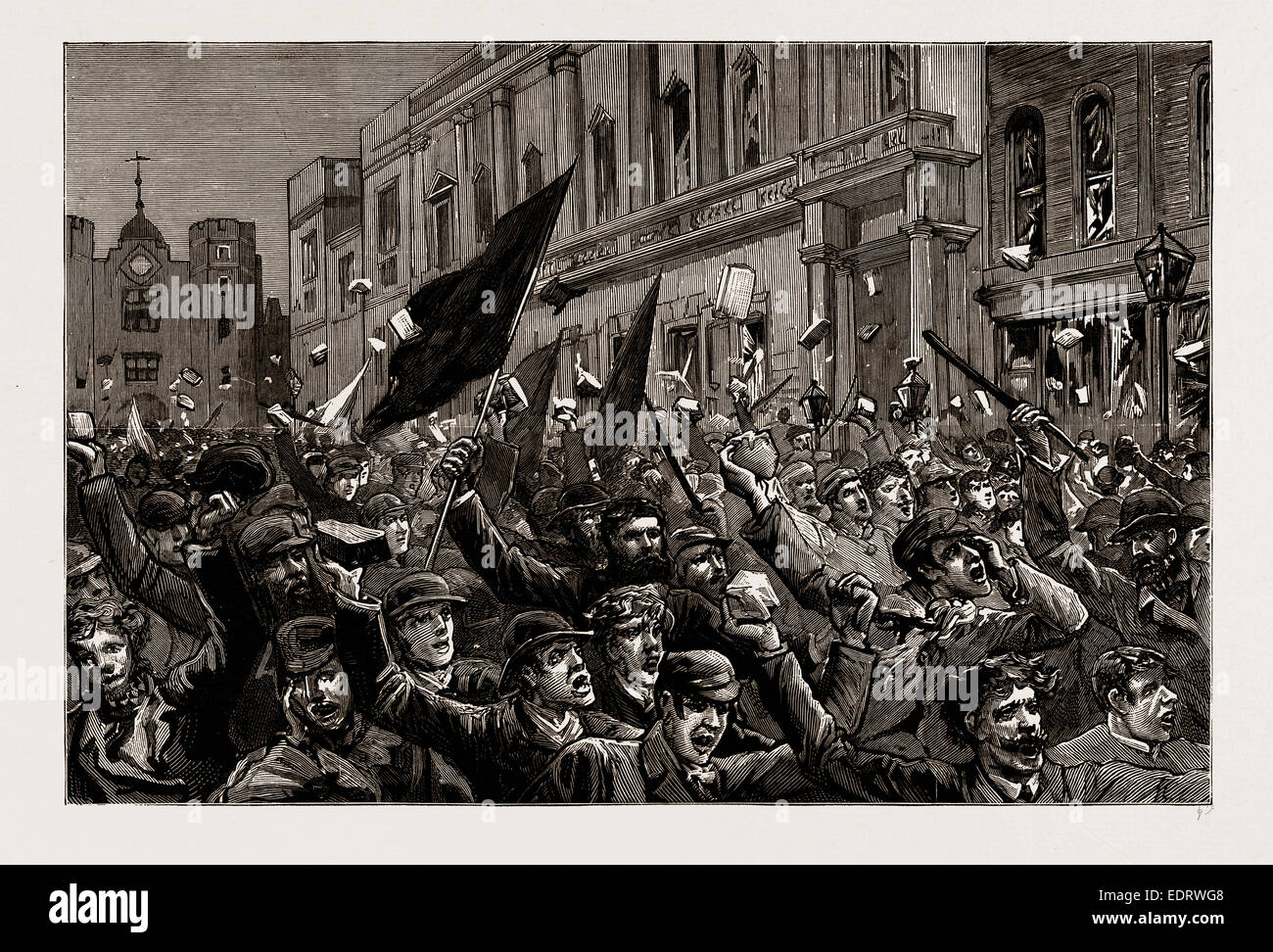 THE RIOTING IN THE WEST END OF LONDON, FEBRUARY 8TH, UK, 1886: "HERE ...