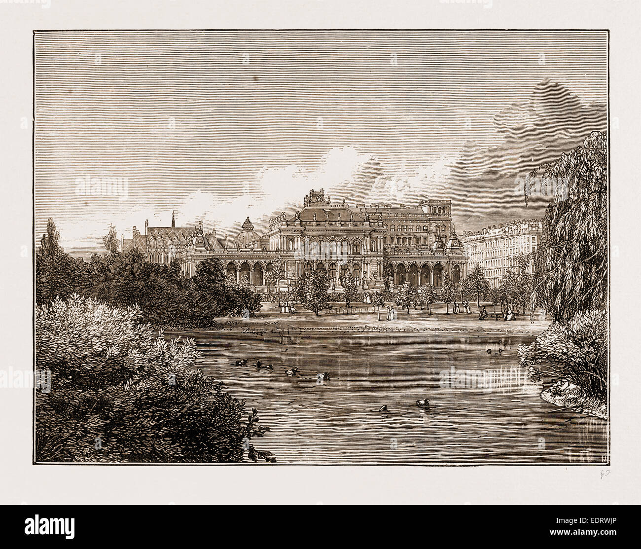 THE TOWN PARK, VIENNA AUSTRIA 1873 Stock Photo - Alamy