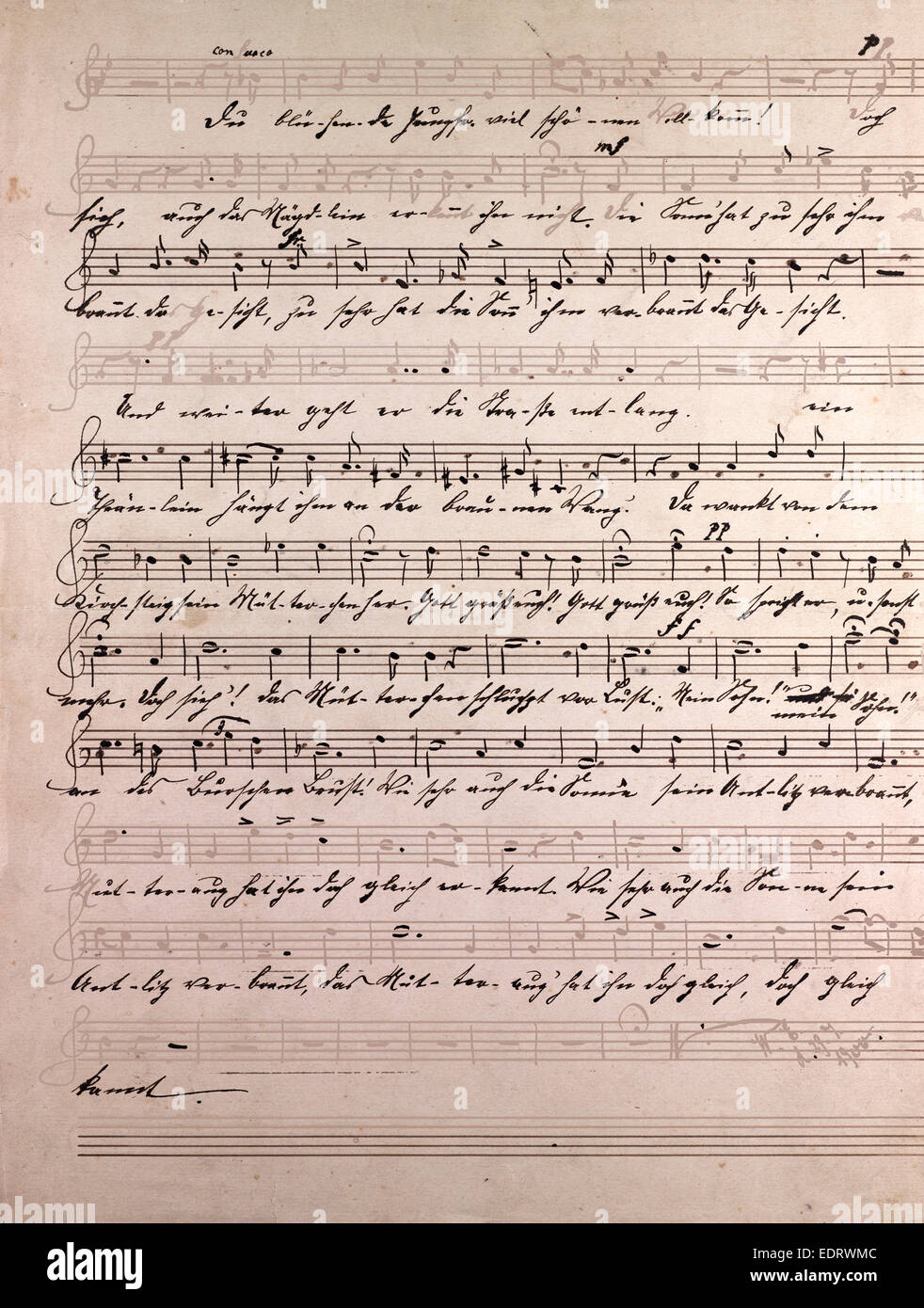 Handwritten sheet music, music notes, 19th century Stock Photo - Alamy