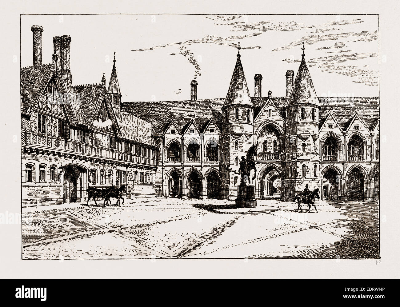 STABLE COURTYARD, UK, 1886 Stock Photo - Alamy