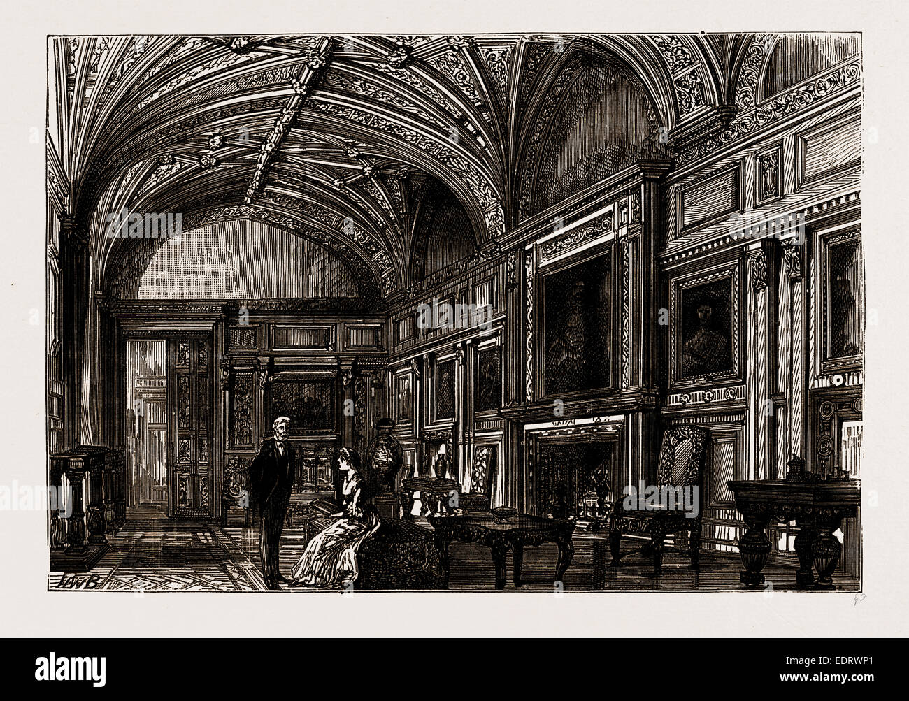 EATON HALL: ANTE-DINING ROOM, UK, 1886 Stock Photo - Alamy