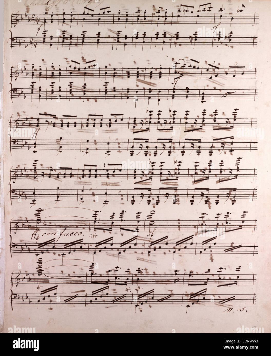 Handwritten sheet music, music notes, 19th century Stock Photo - Alamy