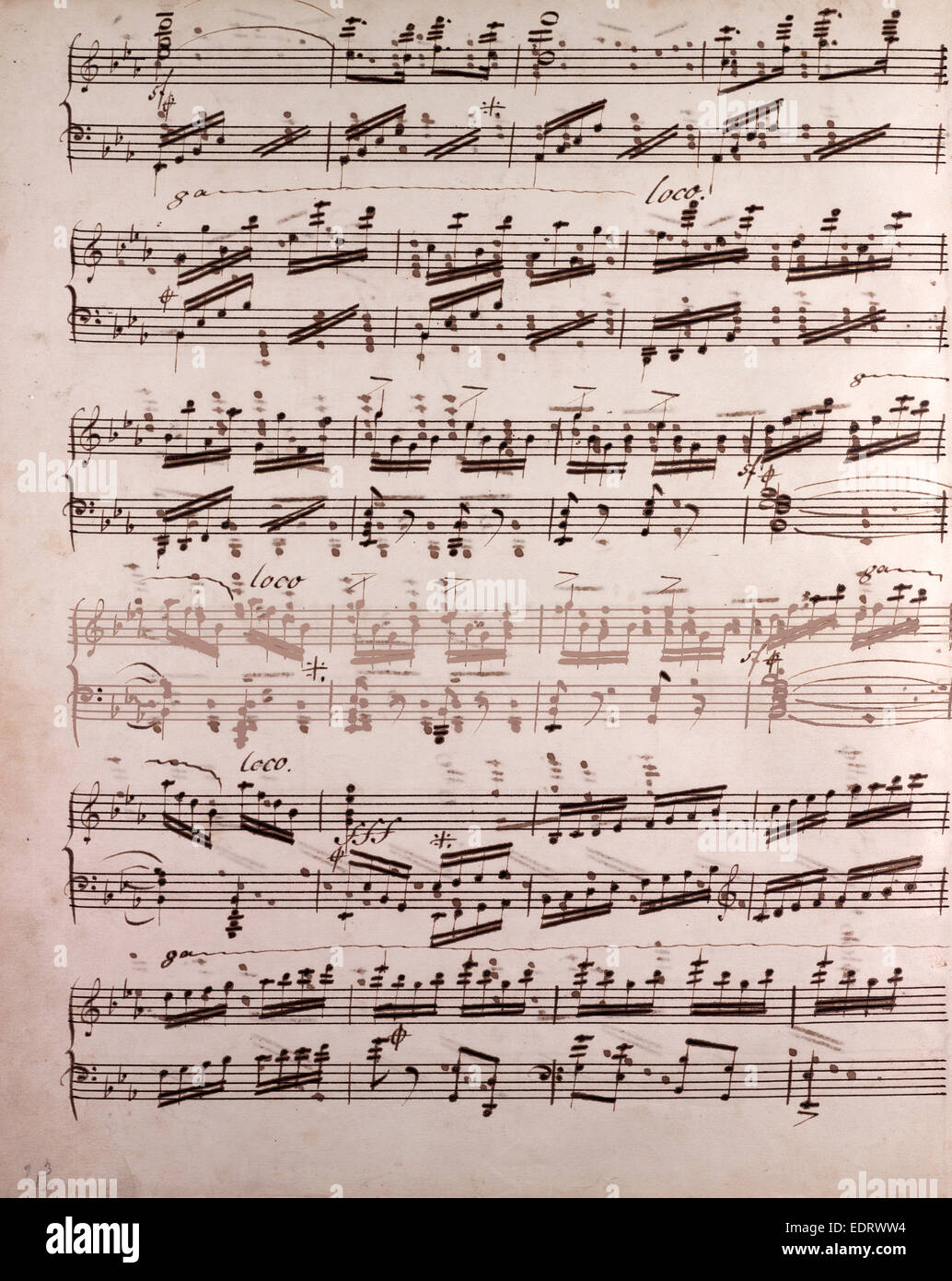 Handwritten sheet music, music notes, 19th century Stock Photo - Alamy