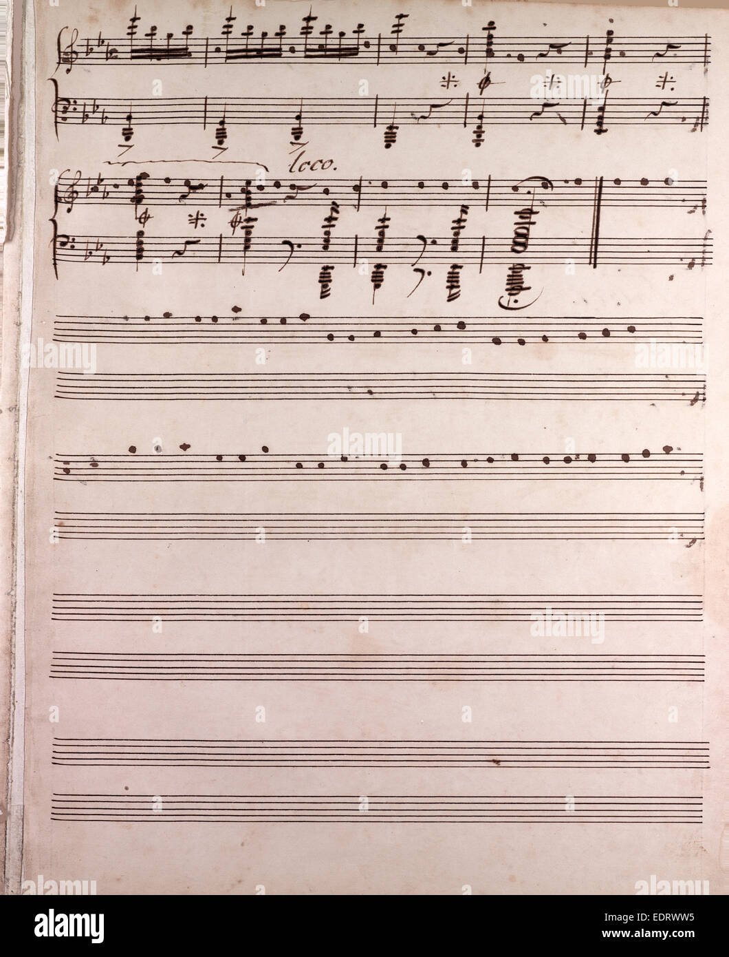 Handwritten sheet music, music notes, 19th century Stock Photo - Alamy