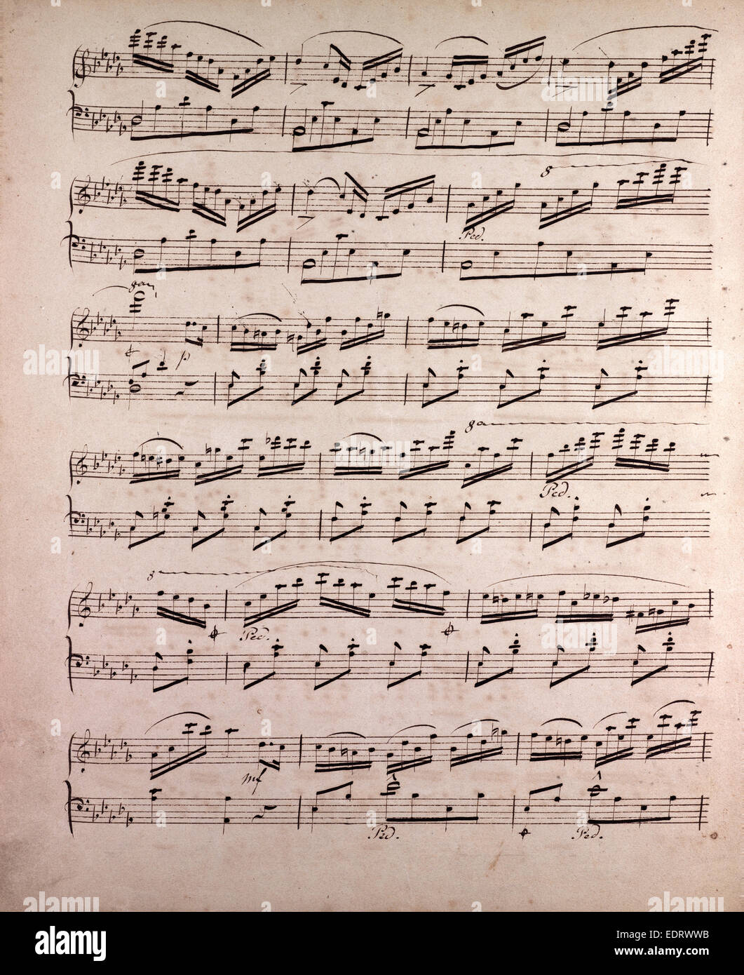Handwritten sheet music, music notes, 19th century Stock Photo - Alamy