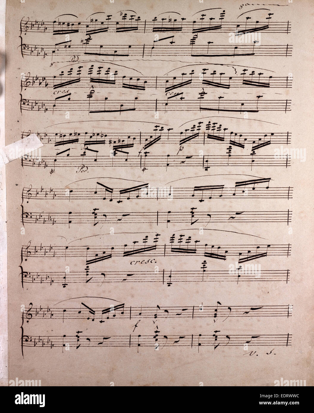 Handwritten sheet music, music notes, 19th century Stock Photo - Alamy