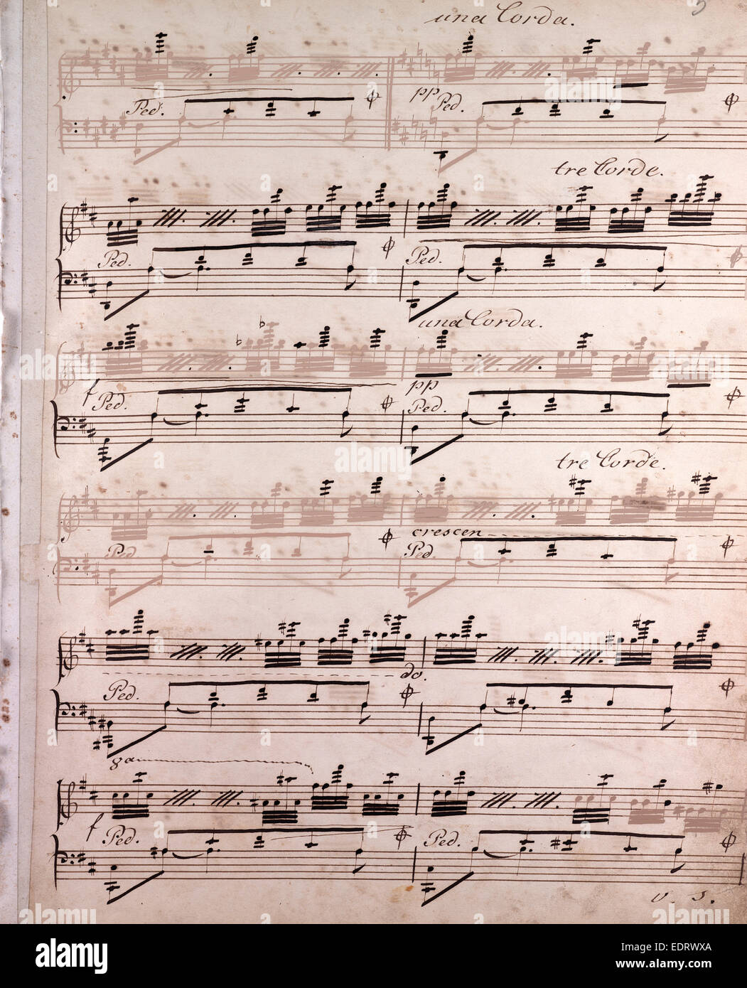 Handwritten sheet music, music notes, 19th century Stock Photo - Alamy