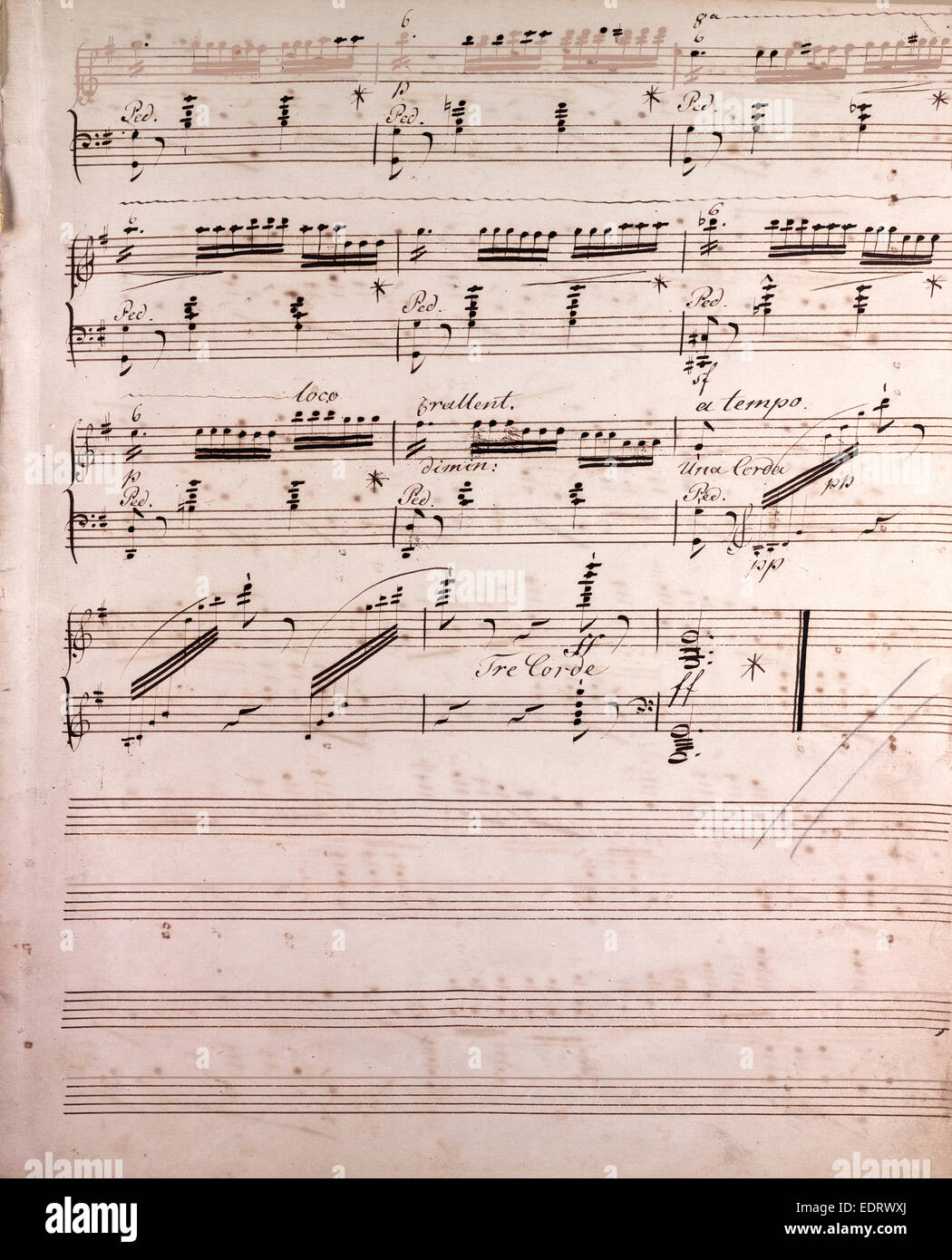 Handwritten sheet music, music notes, 19th century Stock Photo - Alamy