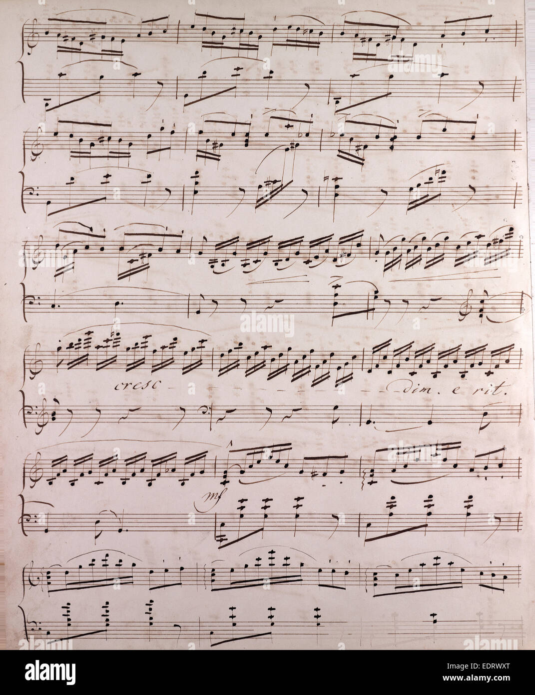 Handwritten sheet music, music notes, 19th century Stock Photo - Alamy
