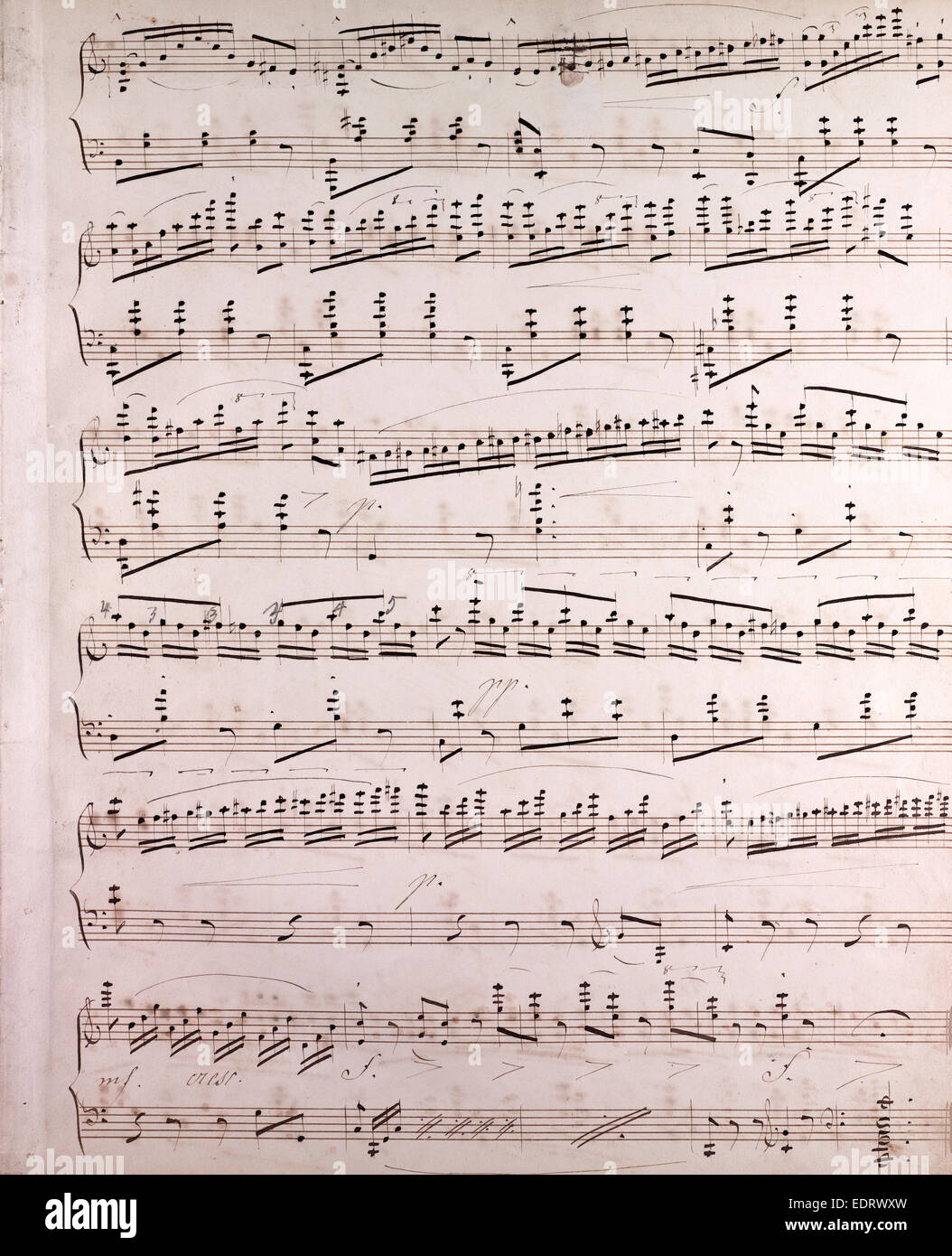 Handwritten sheet music, music notes, 19th century Stock Photo - Alamy