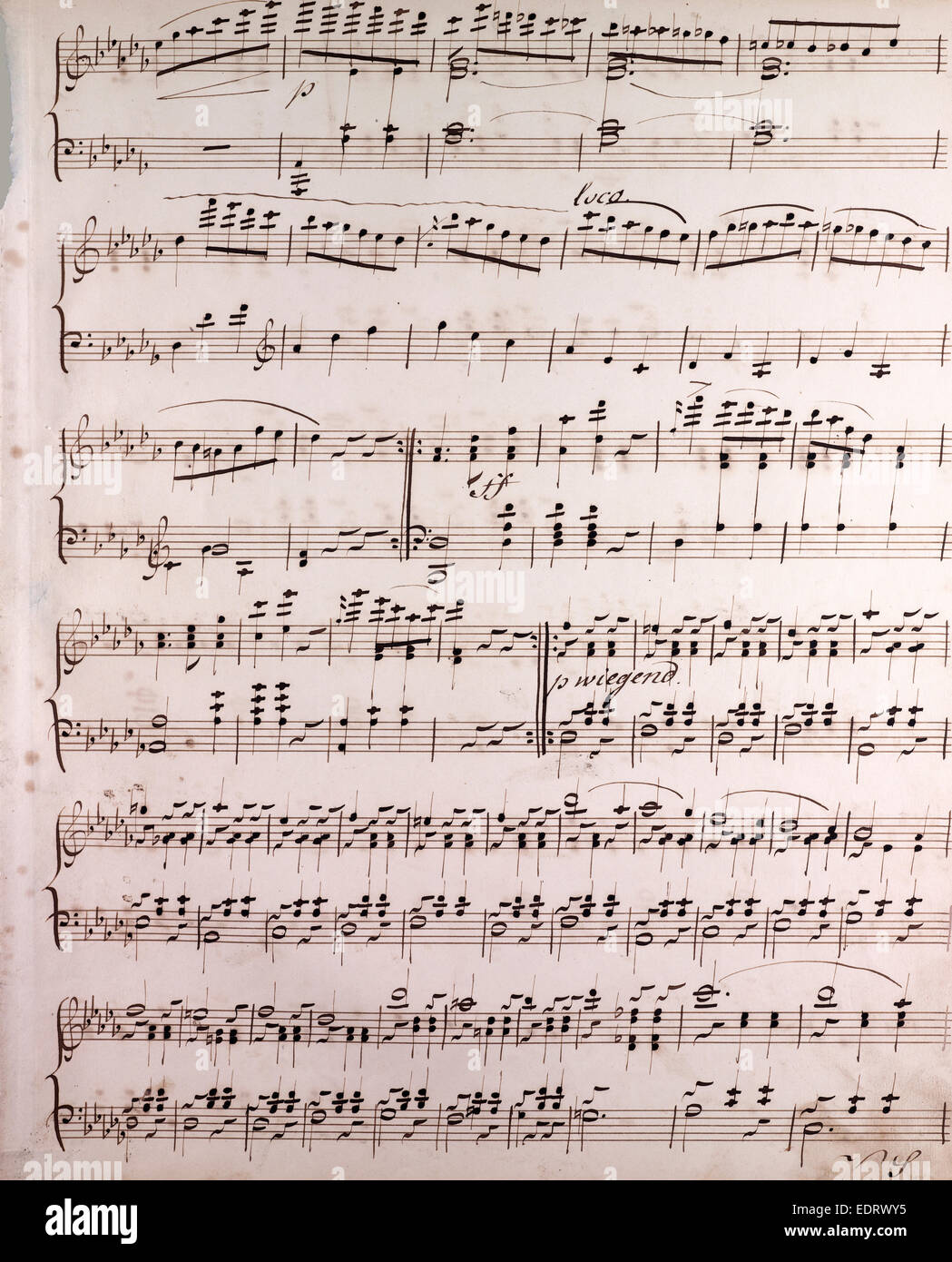 Handwritten sheet music, music notes, 19th century Stock Photo - Alamy