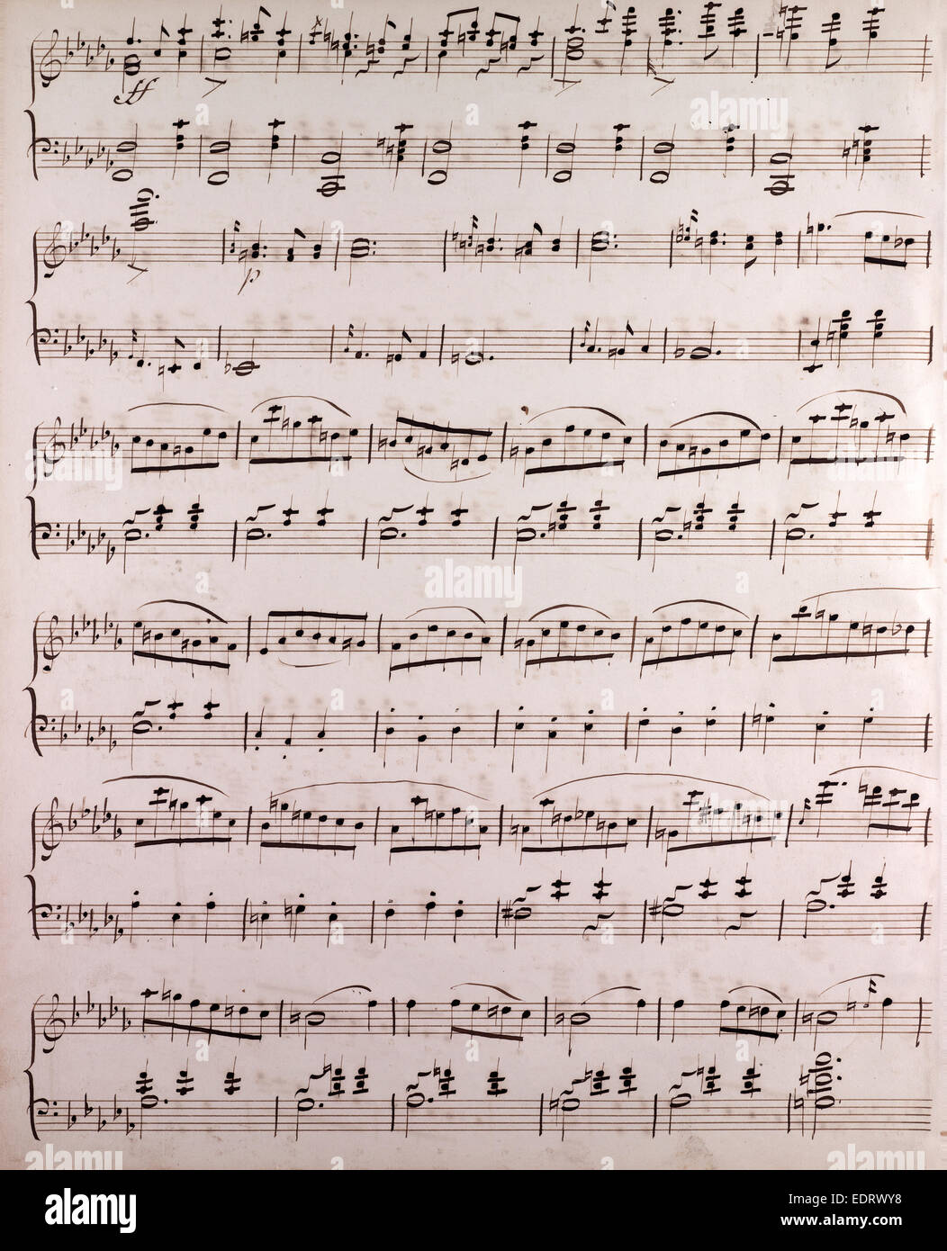 Handwritten sheet music, music notes, 19th century Stock Photo - Alamy