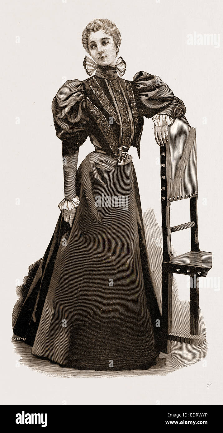 AN INDOOR DRESS, 1897 Stock Photo - Alamy