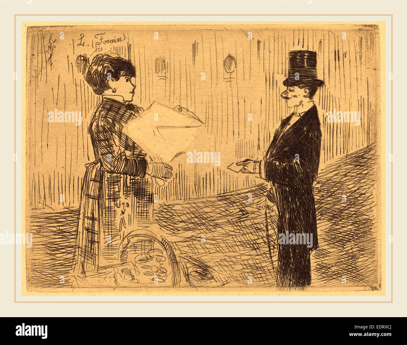 Jean-Louis Forain (French, 1852-1931), The Bouquet, c. 1876, etching ...