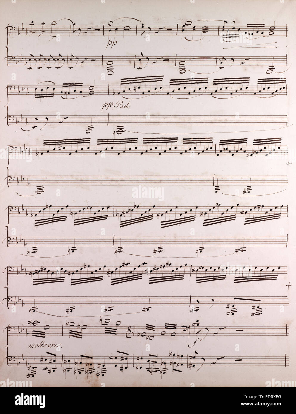 Handwritten sheet music, music notes, 19th century Stock Photo - Alamy