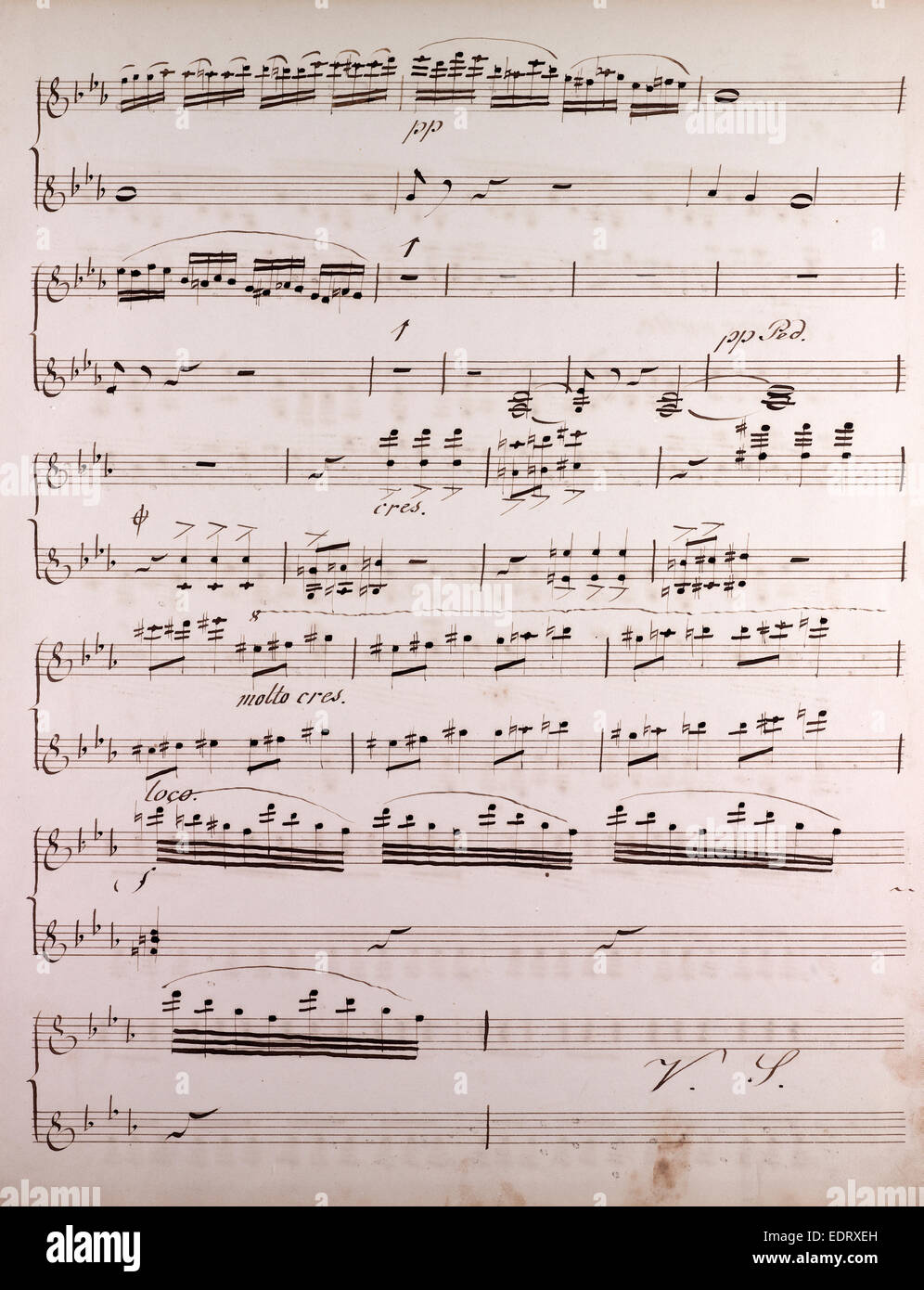 Handwritten sheet music, music notes, 19th century Stock Photo - Alamy