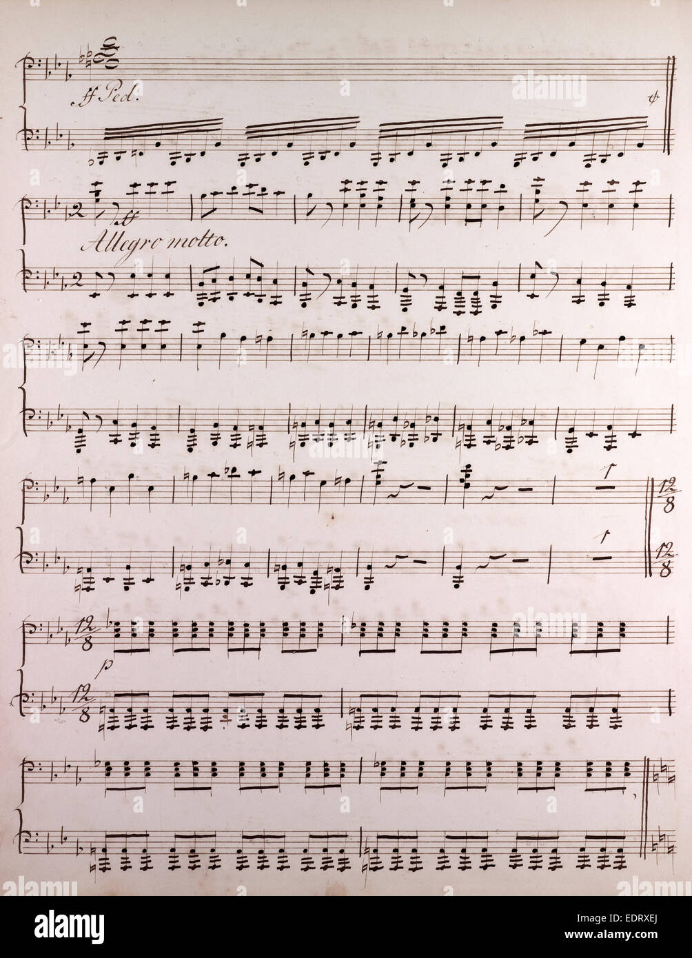 Handwritten sheet music, music notes, 19th century Stock Photo - Alamy