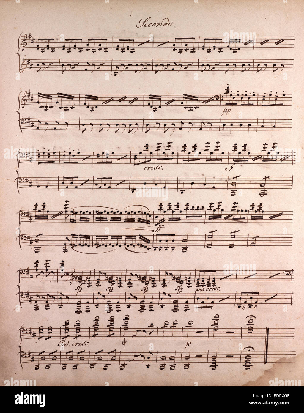 Handwritten sheet music, music notes, 19th century Stock Photo - Alamy
