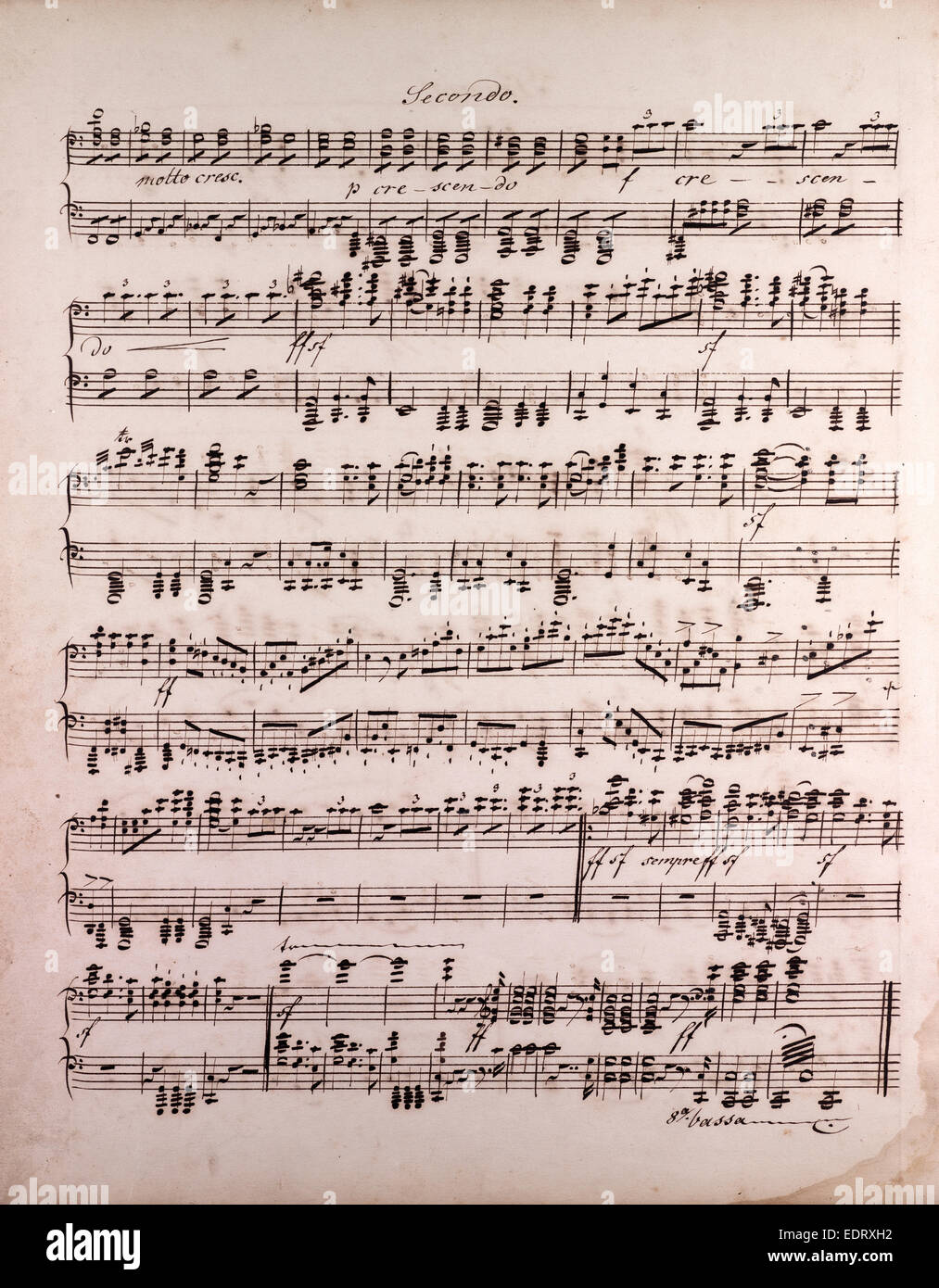 Handwritten sheet music, music notes, 19th century Stock Photo - Alamy