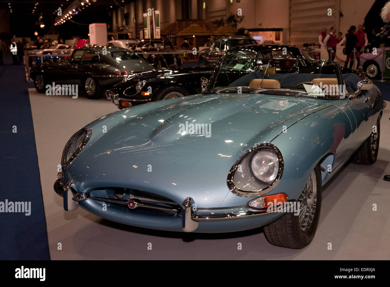 Jaguar on show at the London Classic car show Excel Stock Photo - Alamy