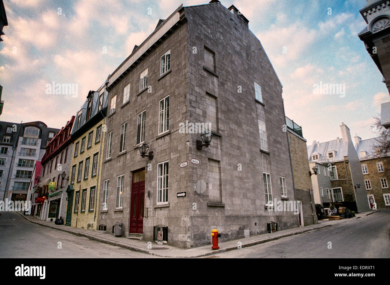 A typical architecture of Québec upper town Stock Photo - Alamy