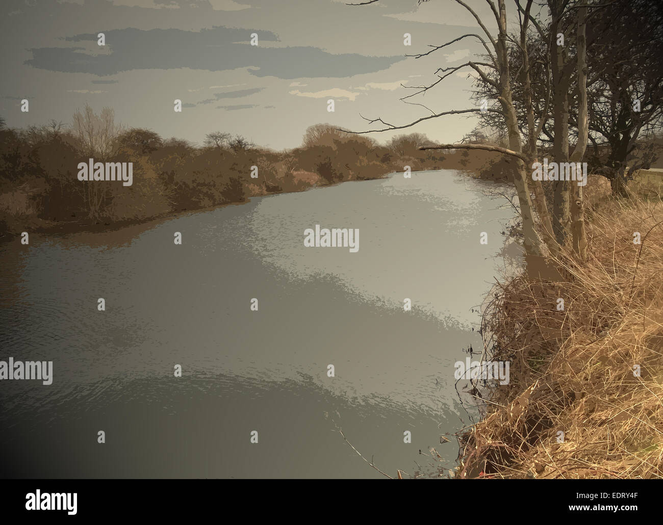 The River Derwent near Alvaston, Looking downstream from the Derwent ...