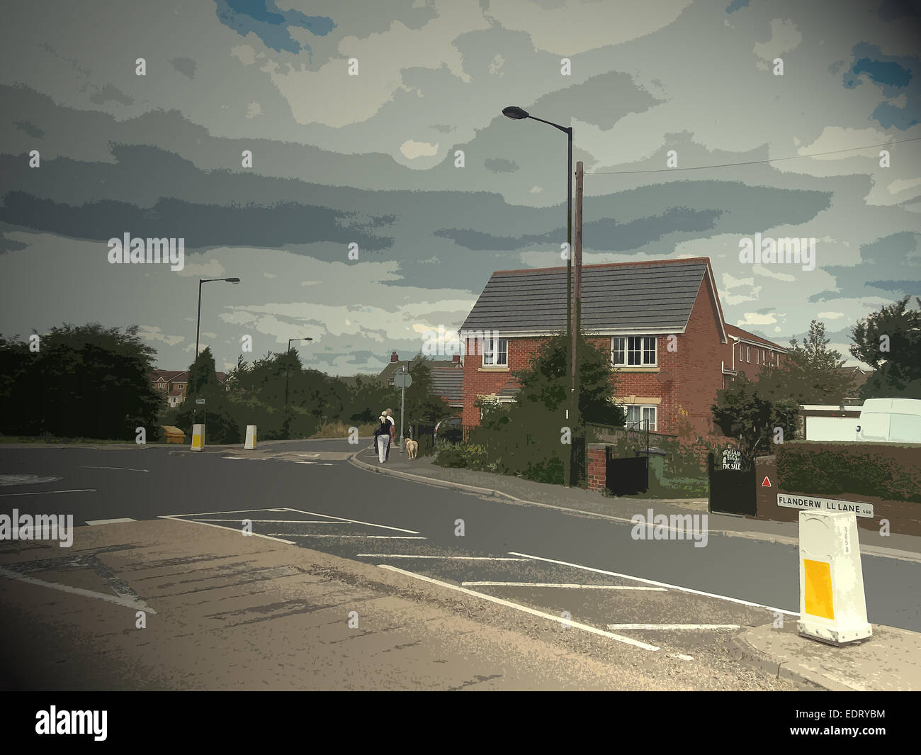 Flanderwell Lane, Flanderwell Lane, near to Bramley, Rotherham, UK, art ...