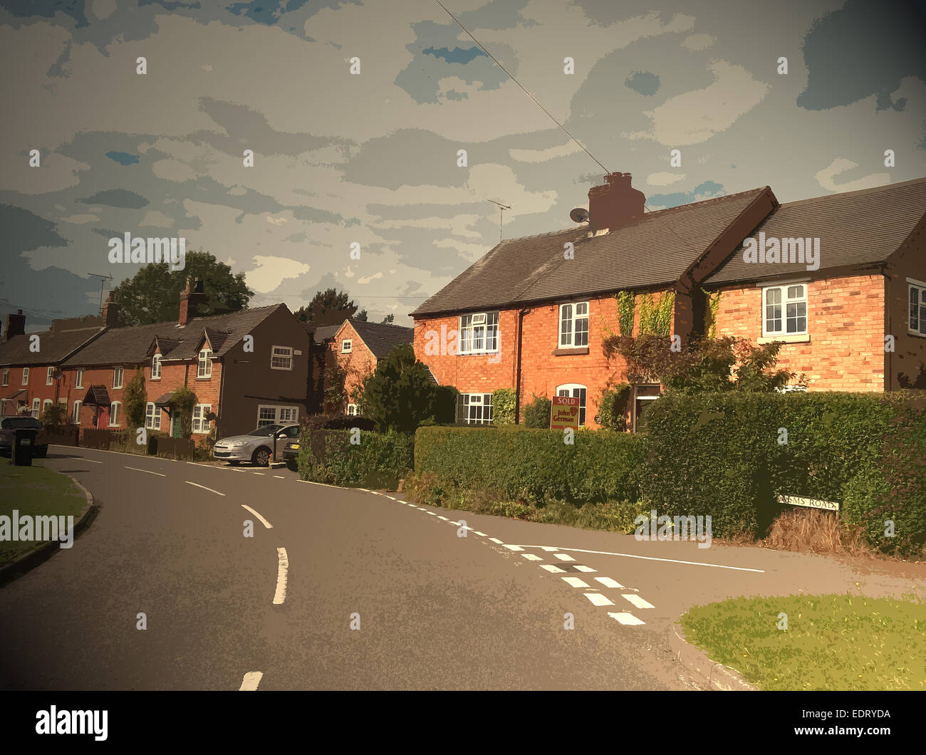 Alms Road in Doveridge, Some of the older cottages in the village ...