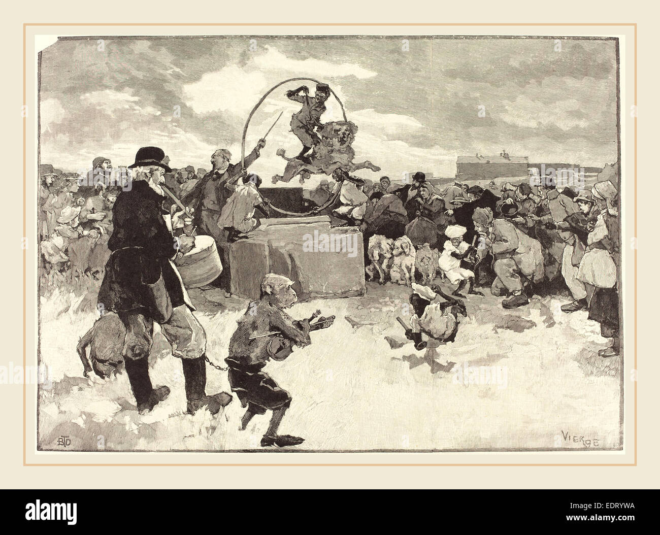 Daniel Vierge (Spanish, 1851-1904), Les Chiens savants, 1883, wood ...