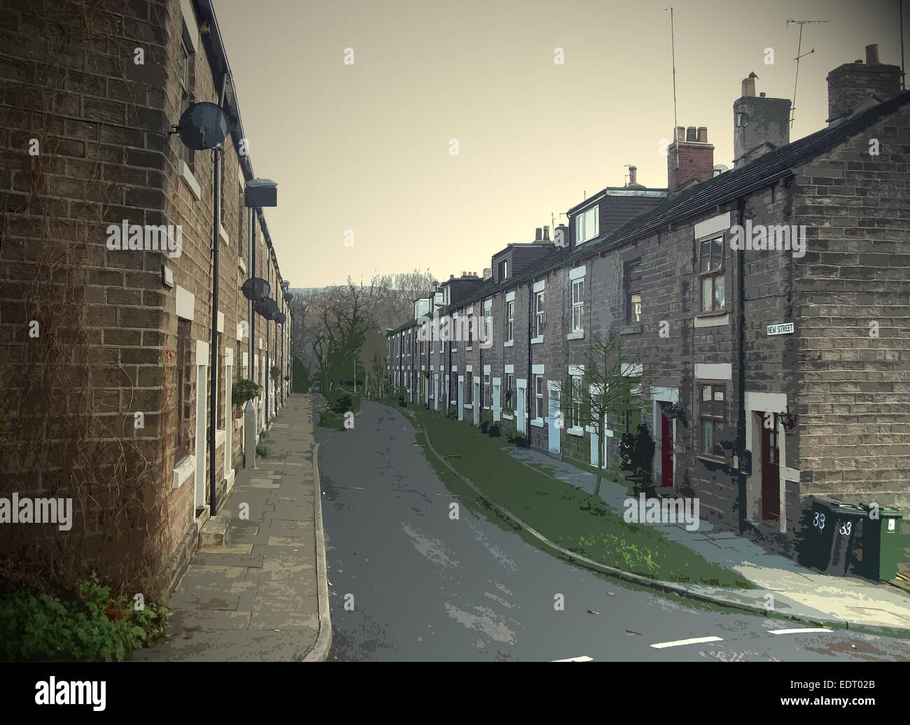 New Street in Broadbottom, Attractive rows of textile workers' cottages ...