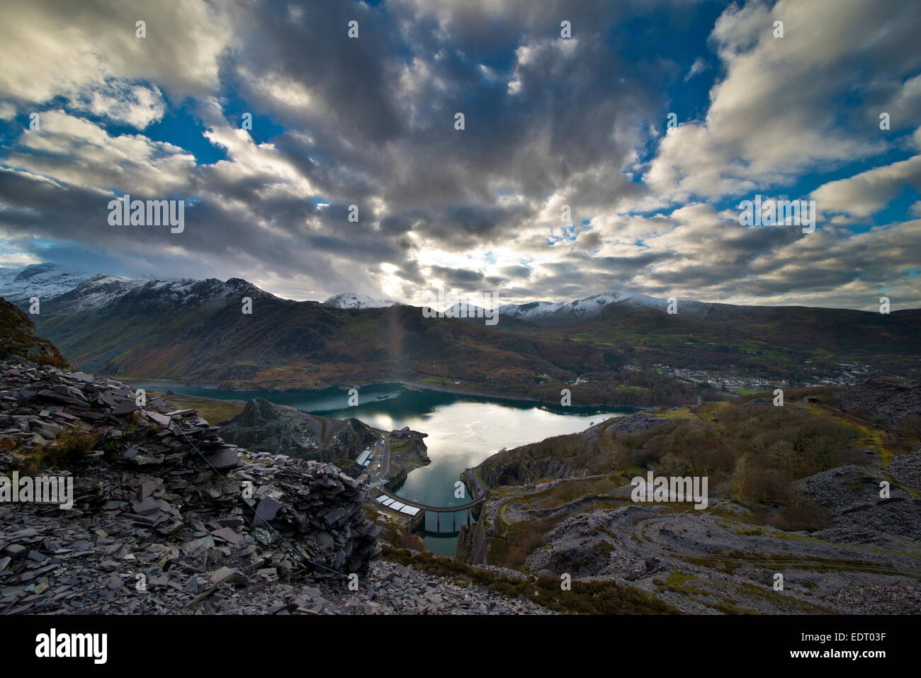 Llanberis Slate Quarry North Wales Uk electric mountain lake padarn ...