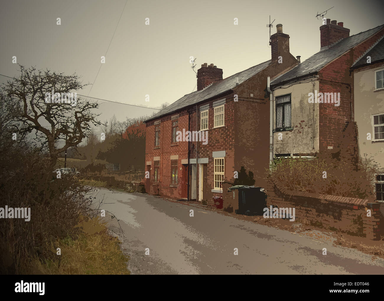 Park Hall Cottages at Mapperley Park, Derbyshire, UK, art, art Britain ...