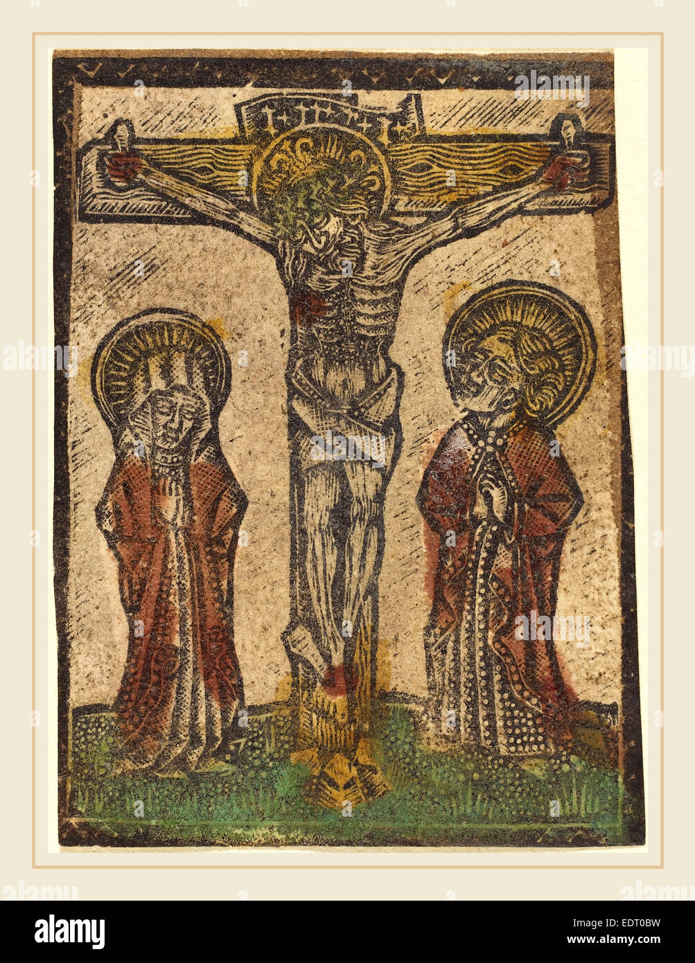 German 15th Century, Christ on the Cross, 1470-1480, metalcut, hand ...