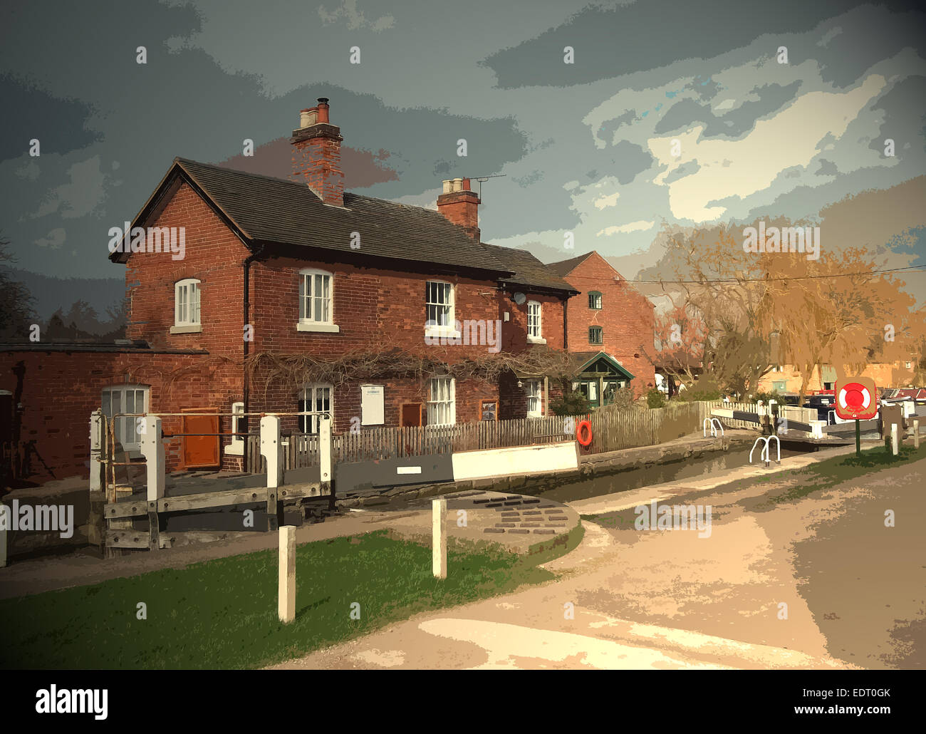 Cottage and Lock in Shardlow, Lock Number 2 on the Trent and Mersey ...
