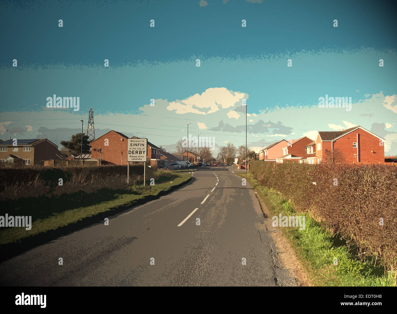 Derby and Sinfin Entrance Sign, Approaching the southern edges of ...