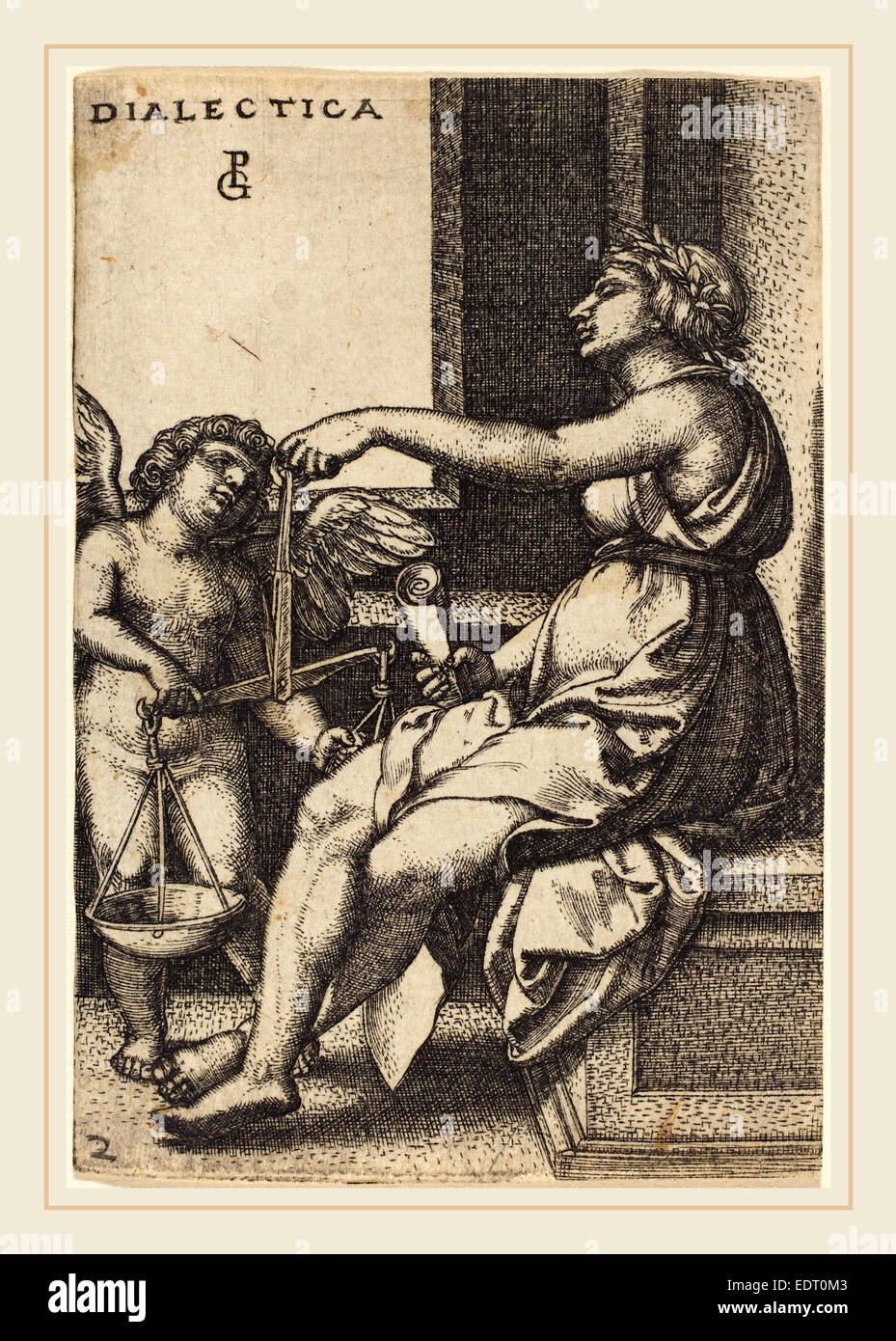 Georg Pencz (German, c. 1500-1550), Dialectic, engraving Stock Photo ...
