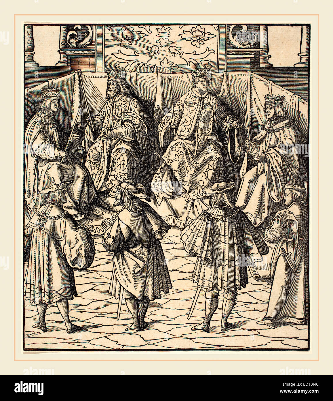 Leonhard Beck (German, c. 1480-1542), Assembly of Four Kings, in the ...