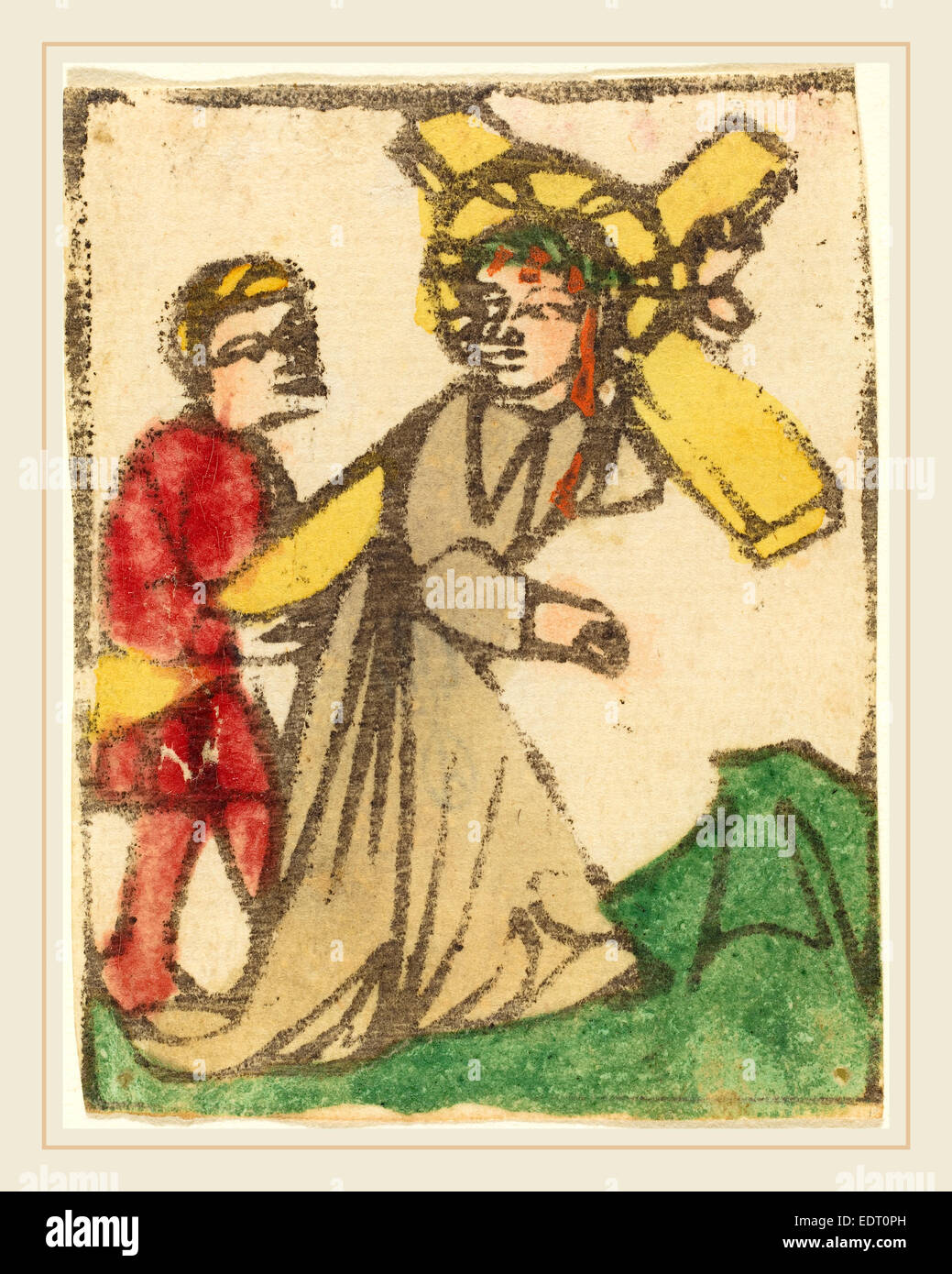 German 15th Century, Christ Carrying the Cross, 1425-1450, woodcut ...